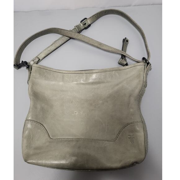 Frye | Bags | Frye Green Leather Purse Shoulder Bag Striped Interior ...